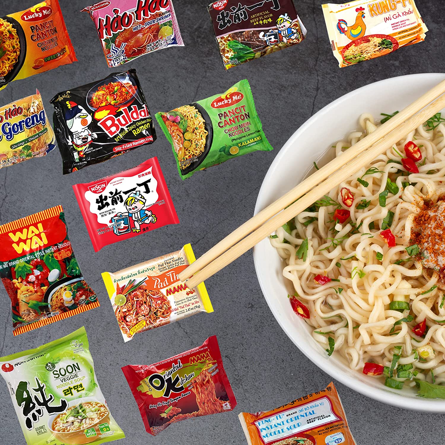 InfiniteeShop Variety Asian Instant Ramen Bundle | Samyang, Nissin, No ...